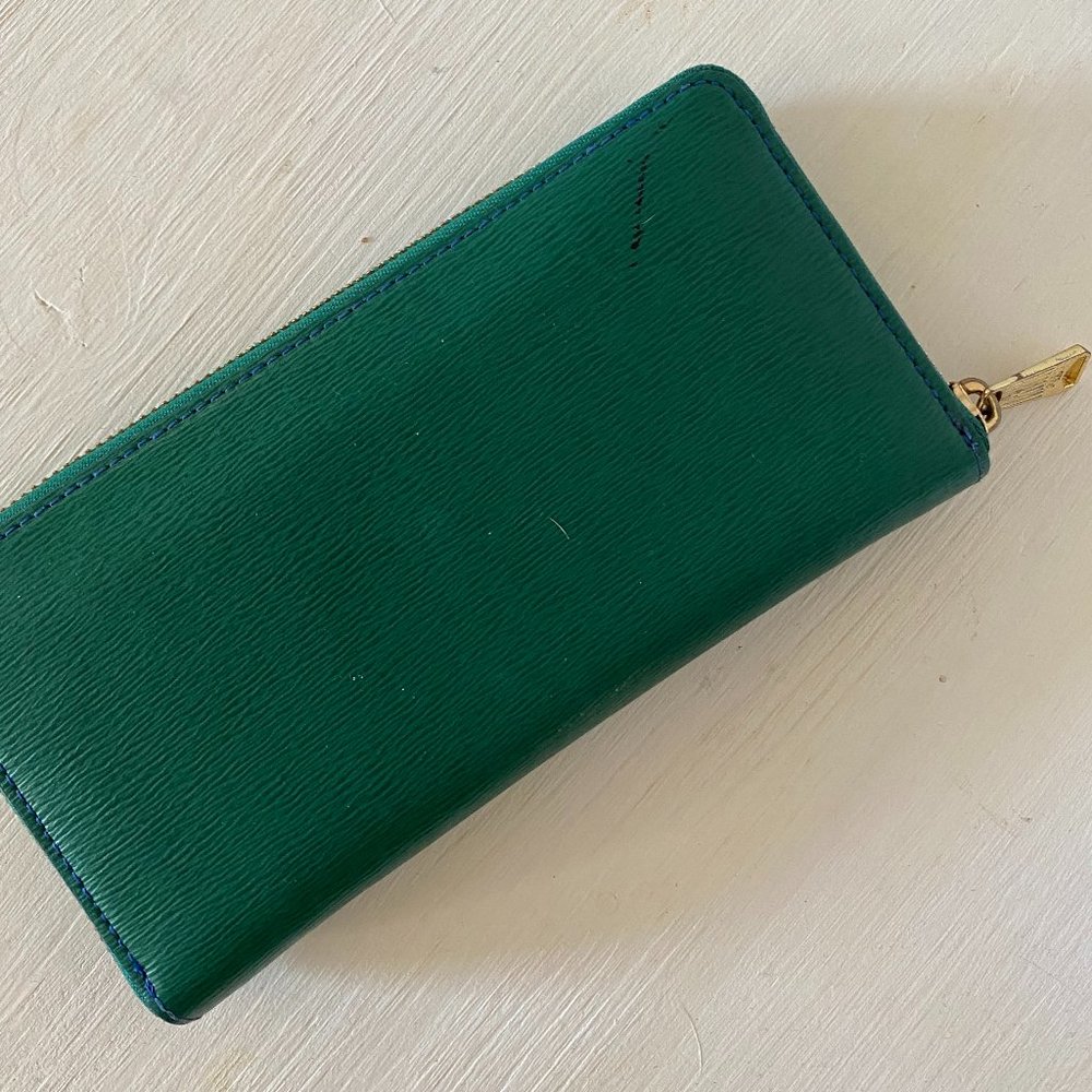 Lauren Ralph Lauren Emerald Green Tate Zip Wallet - Gem